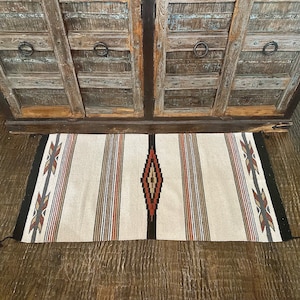 White Aztec Rug, Tribal Rug, Southwestern Throw Rug, Kilim, Boho Rug ...