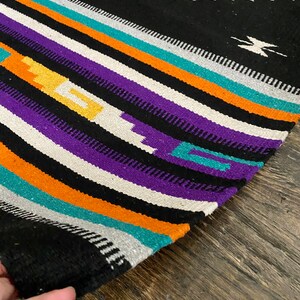 Black Multi Aztec Rug, Tribal Rug, Southwestern Throw Rug, Kilim, Boho ...