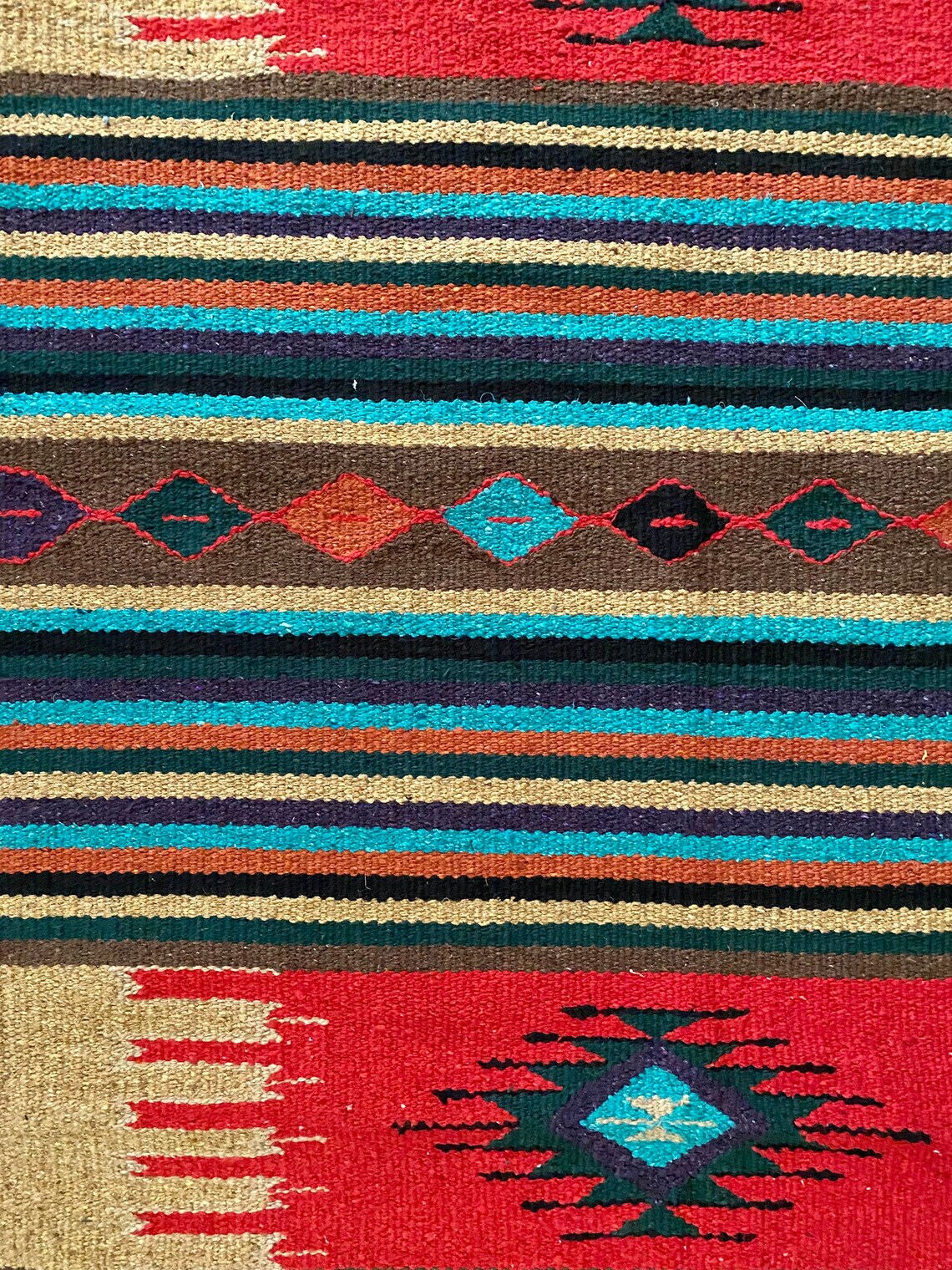 Gold Multi Colored Aztec Rug Tribal Rug Southwestern Throw - Etsy