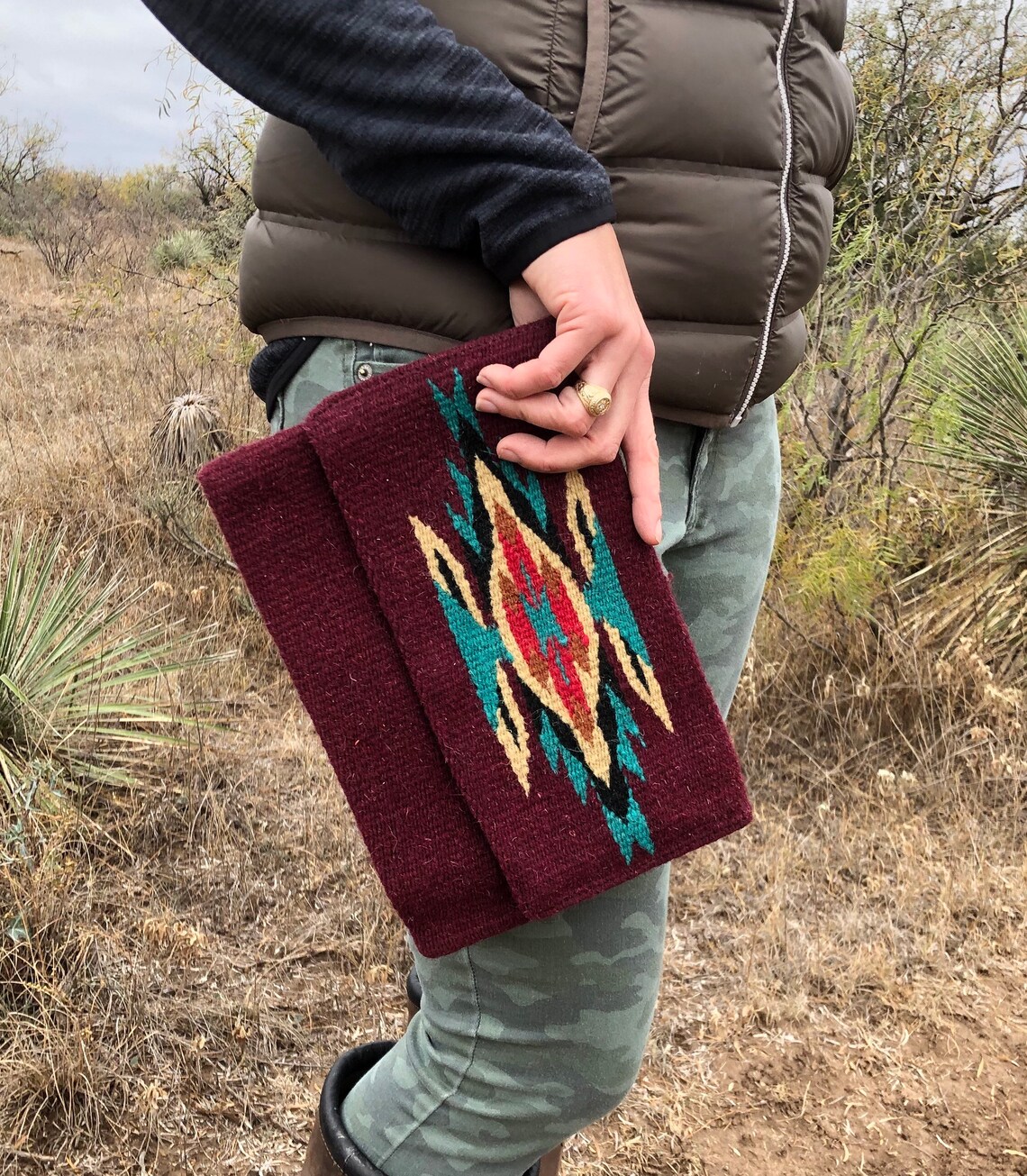 Maroon Boho Clutch Aztec Clutch Southwestern Purse Tribal | Etsy