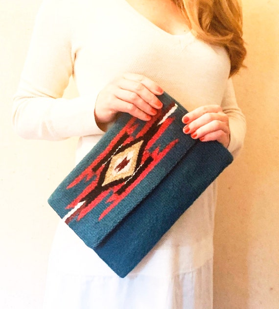 Turquoise Boho Clutch Aztec Clutch Southwestern Purse | Etsy