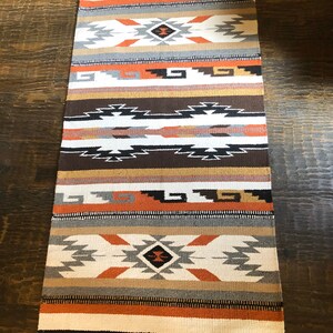 White and Tan Aztec Rug, Tribal Rug, Southwestern Throw Rug, Kilim ...