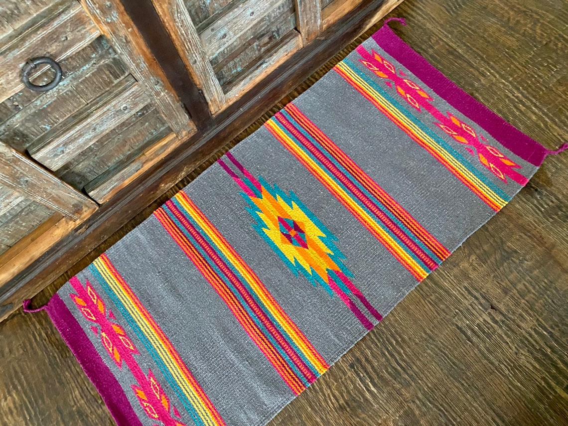 Gray and Pink Aztec Rug Tribal Rug Southwestern Rug Kilim | Etsy