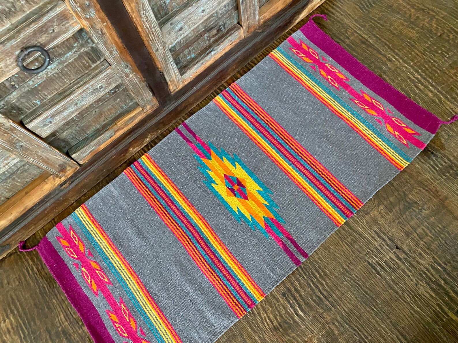 Gray and Pink Aztec Rug Tribal Rug Southwestern Rug Kilim | Etsy