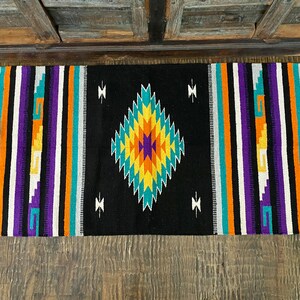 Black Multi Aztec Rug, Tribal Rug, Southwestern Throw Rug, Kilim, Boho ...