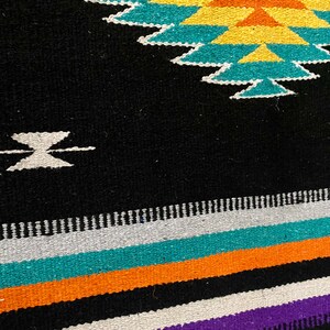 Black Multi Aztec Rug, Tribal Rug, Southwestern Throw Rug, Kilim, Boho ...
