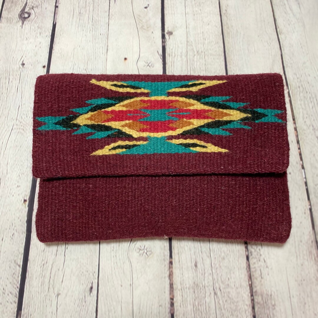 Maroon Boho Clutch, Aztec Clutch, Southwestern Purse, Tribal Purse ...