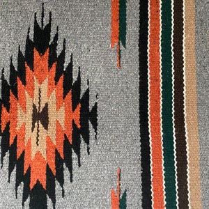 Grey and Orange Aztec Rug, Tribal Rug, Southwestern Rug, Boho Rug ...
