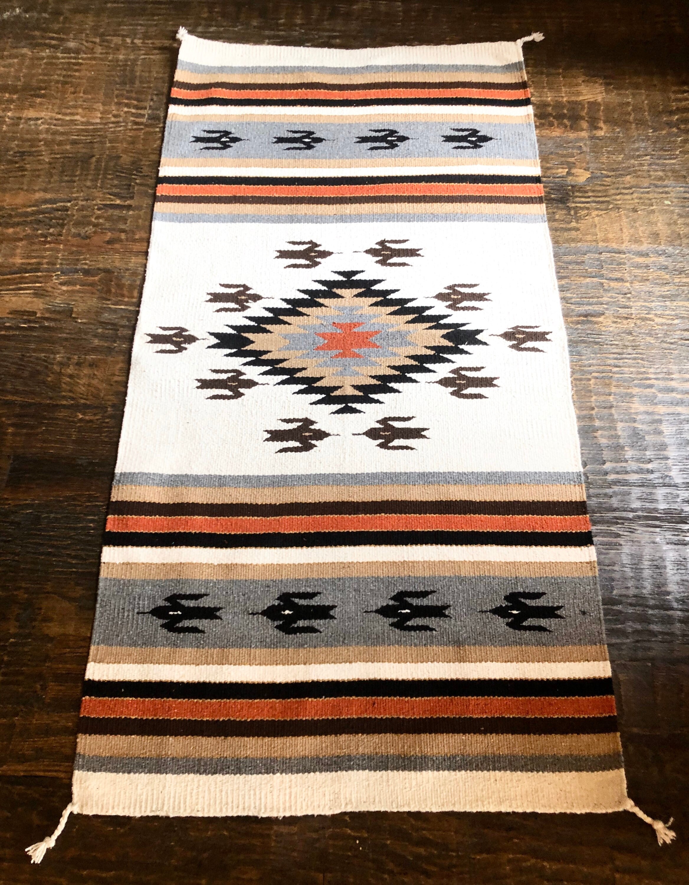 White Aztec Rug Tribal Rug Southwestern Rug Kilim Boho - Etsy