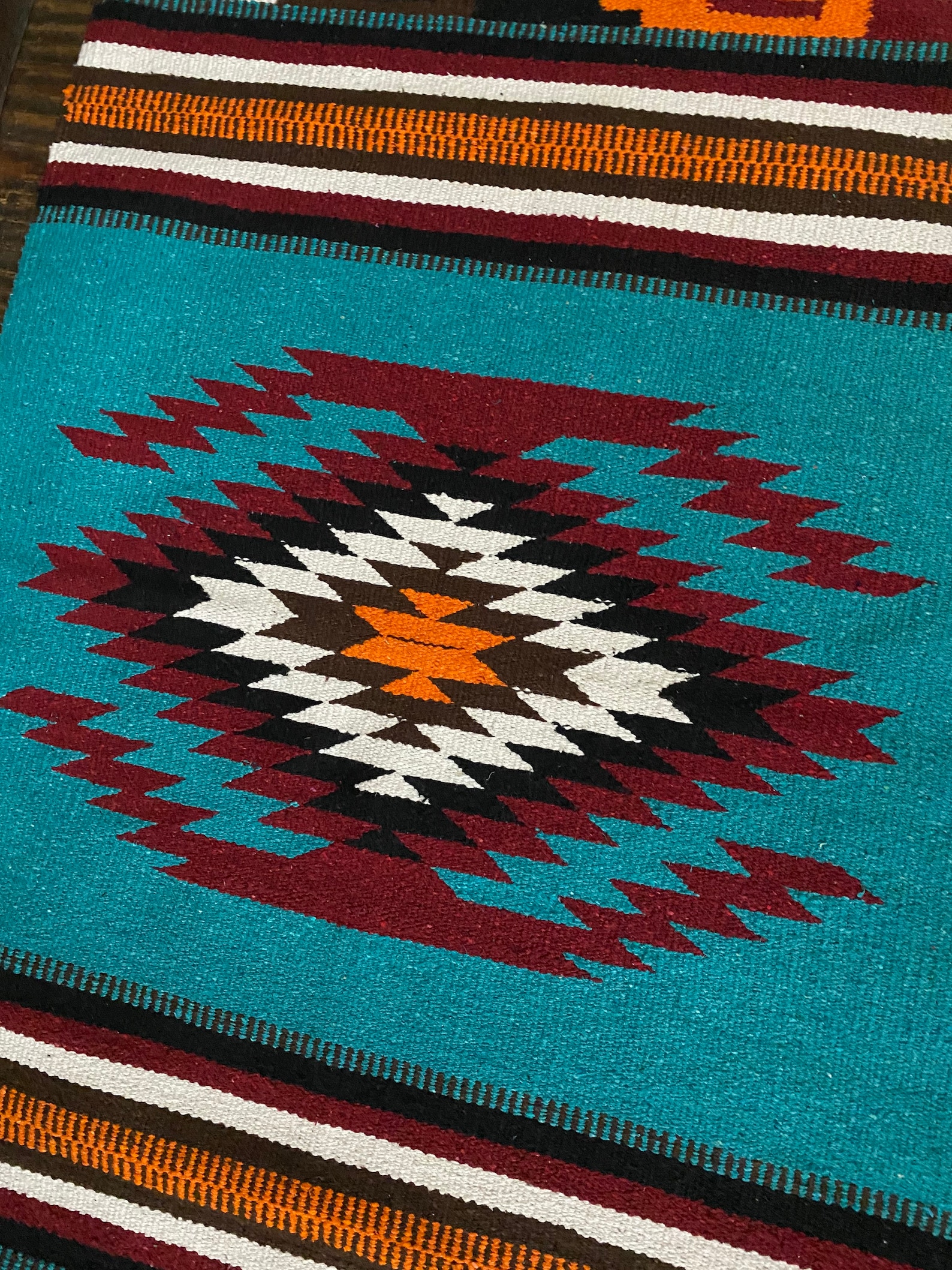 Teal Aztec Rug Tribal Rug Southwestern Throw Rug Kilim - Etsy UK