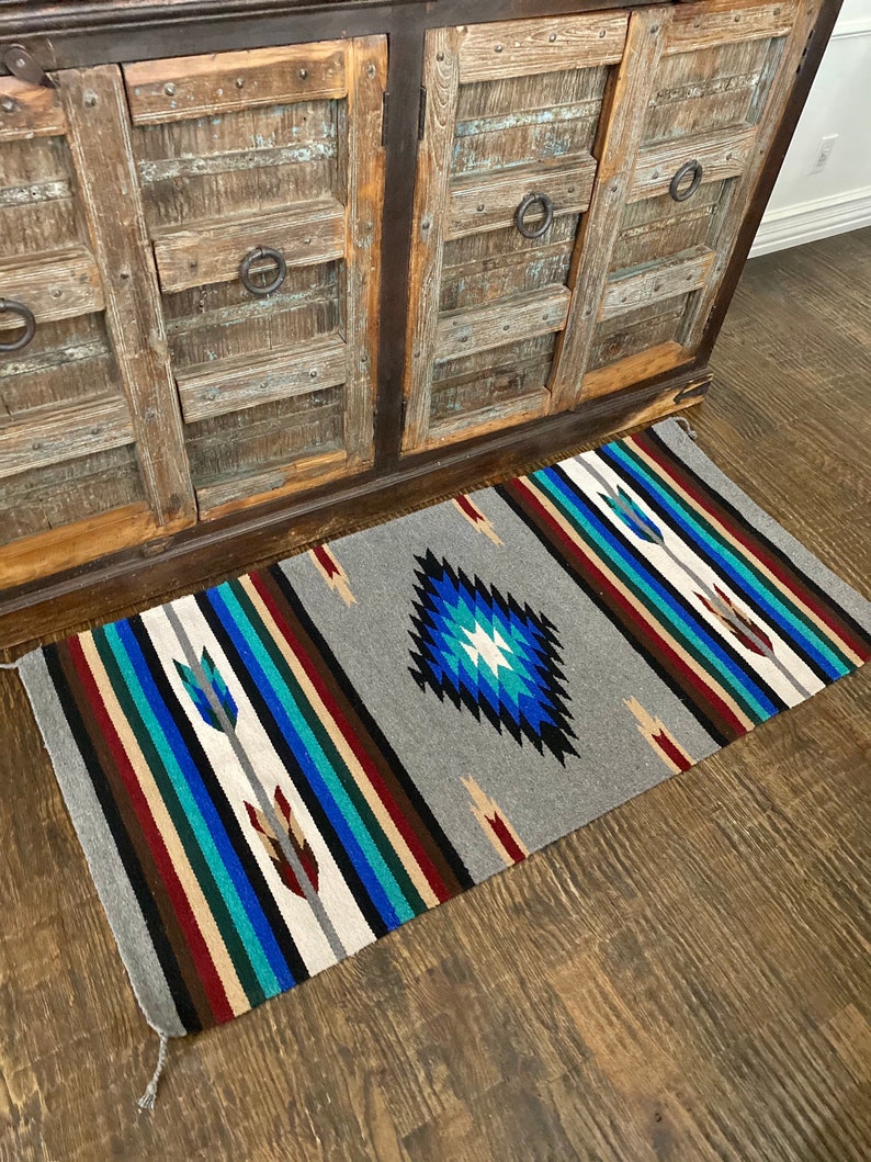 Grey Aztec Rug Tribal Rug Southwestern Throw Rug Kilim - Etsy