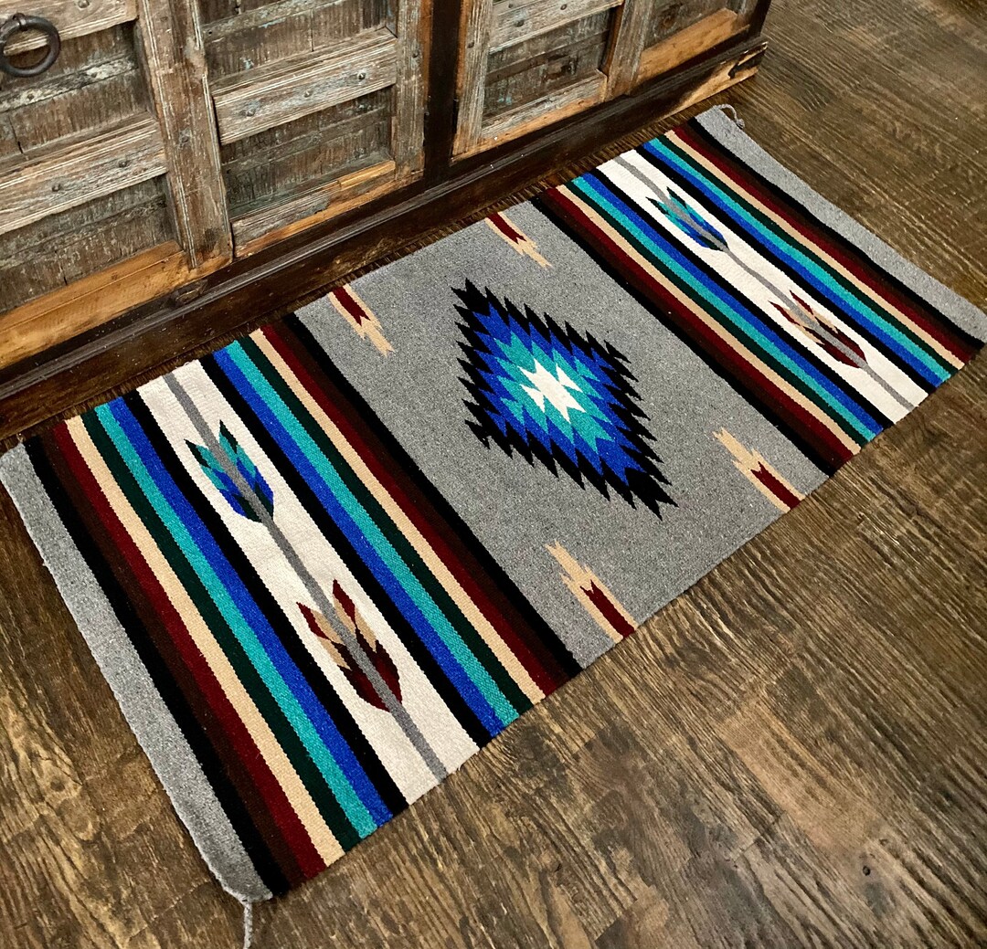 Grey Aztec Rug, Tribal Rug, Southwestern Throw Rug, Kilim, Boho Rug ...