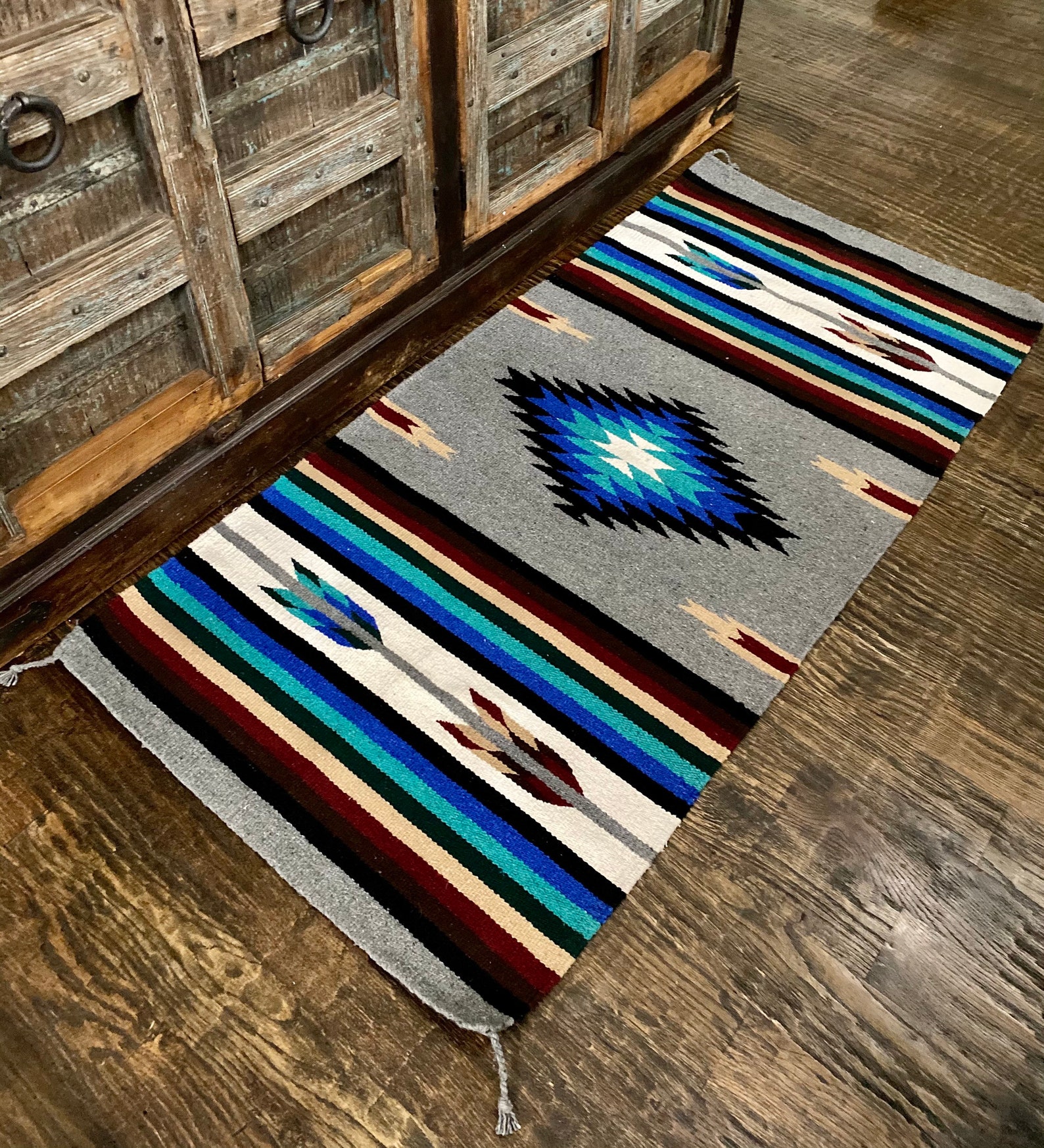 Grey Aztec Rug Tribal Rug Southwestern Throw Rug Kilim - Etsy