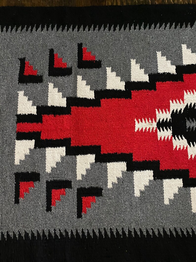 Black and Grey Aztec Rug Tribal Rug Southwestern Throw Rug | Etsy