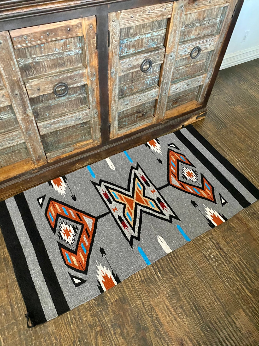 Grey Aztec Rug, Tribal Rug, Southwestern Rug, Grey Rug, Boho Rug ...