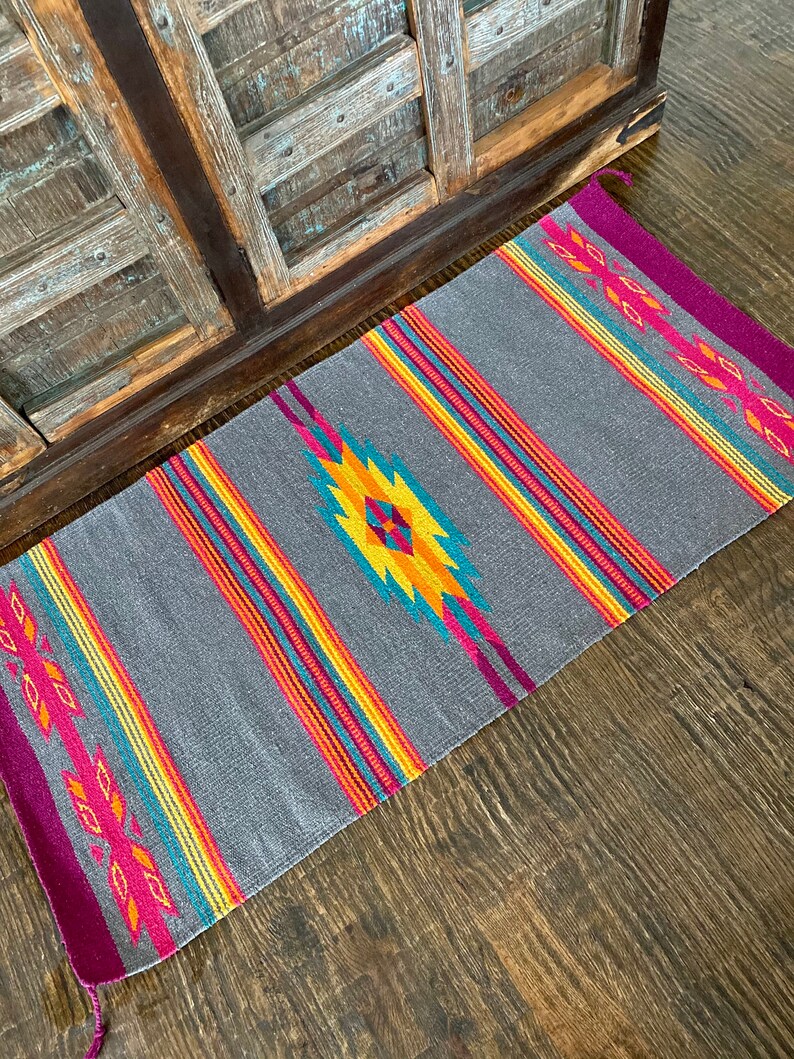 Gray and Pink Aztec Rug Tribal Rug Southwestern Rug Kilim | Etsy