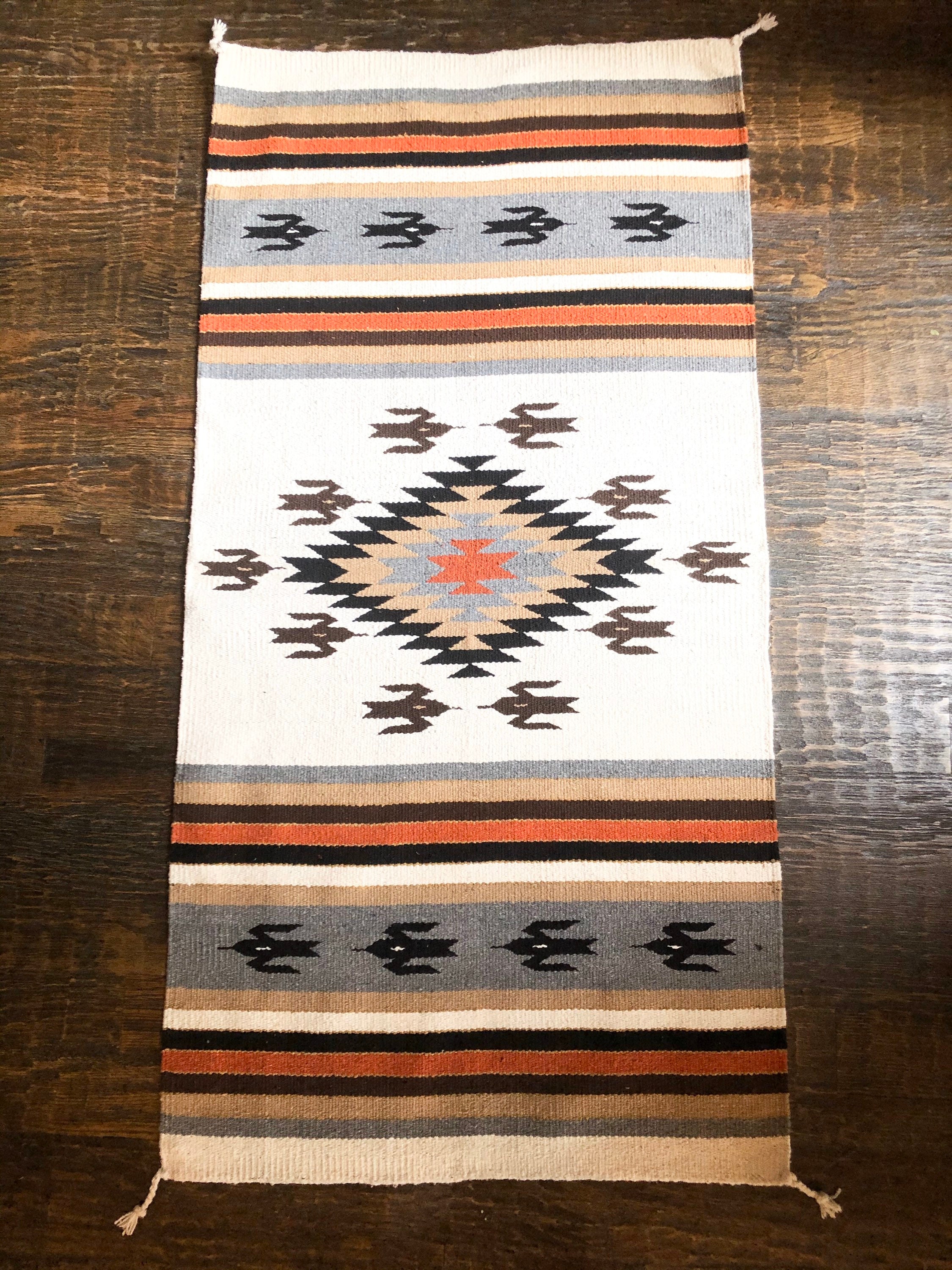 White Aztec Rug Tribal Rug Southwestern Rug Kilim Boho - Etsy