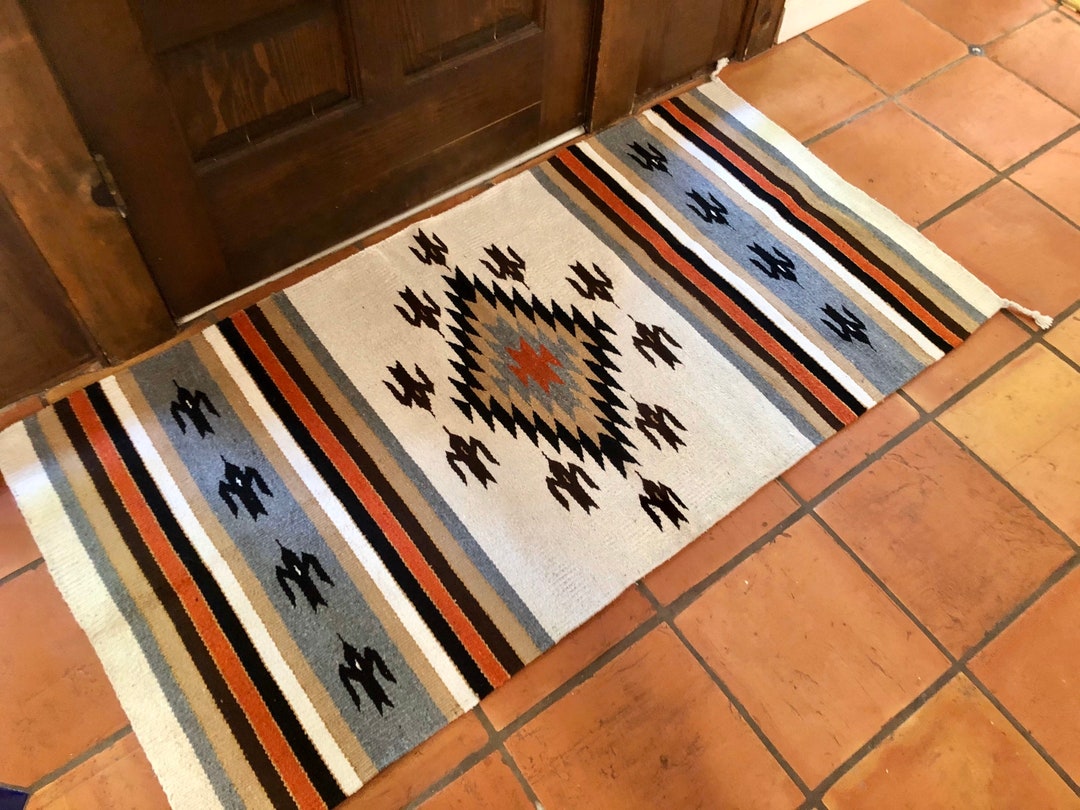White Aztec Rug, Tribal Rug, Southwestern Rug, Kilim, Boho Rug ...