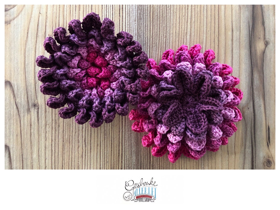 Crocheted Cervix Flower in Shades of Purple and Pink Birth - Etsy