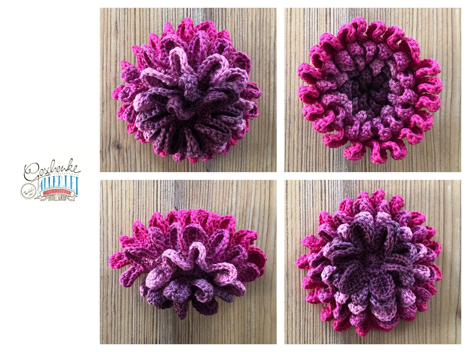 Crocheted Cervix Flower in Shades of Purple and Pink Birth - Etsy