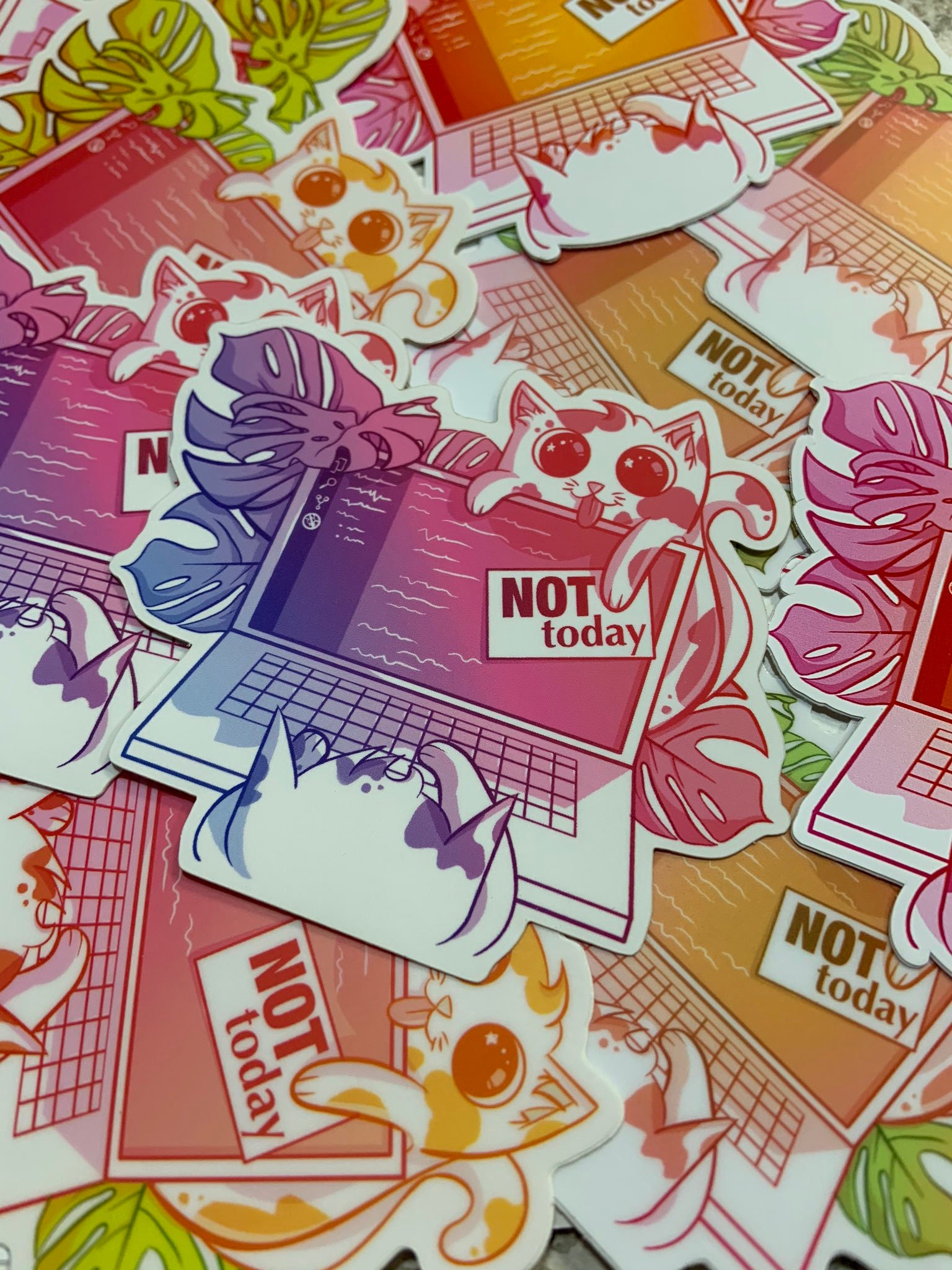 Not Today VSCODE Cats Vinyl Sticker | Etsy