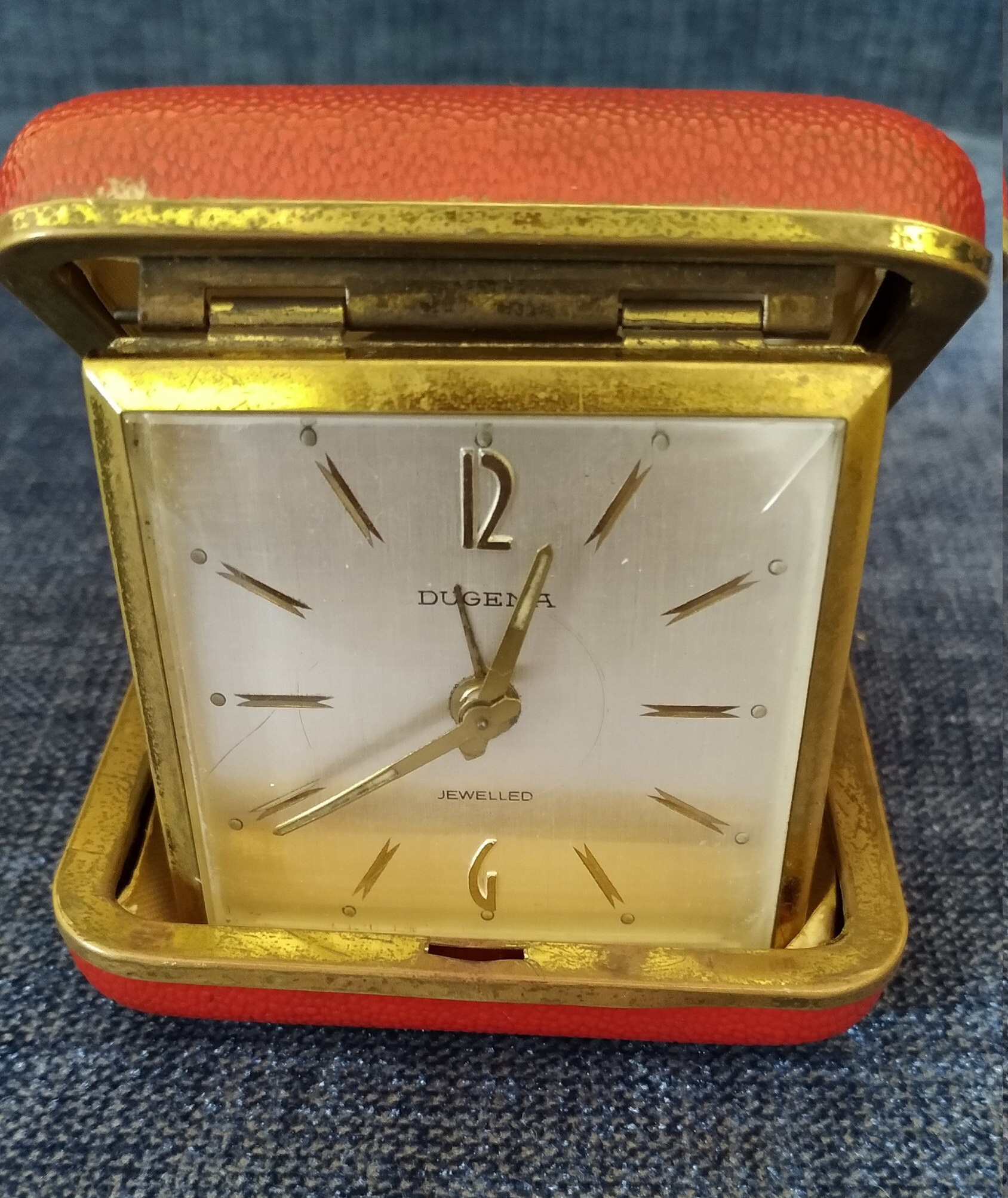 Red Dugena Jewel Clock, Portable Alarm Clock, Bedroom Vintage Travel ...