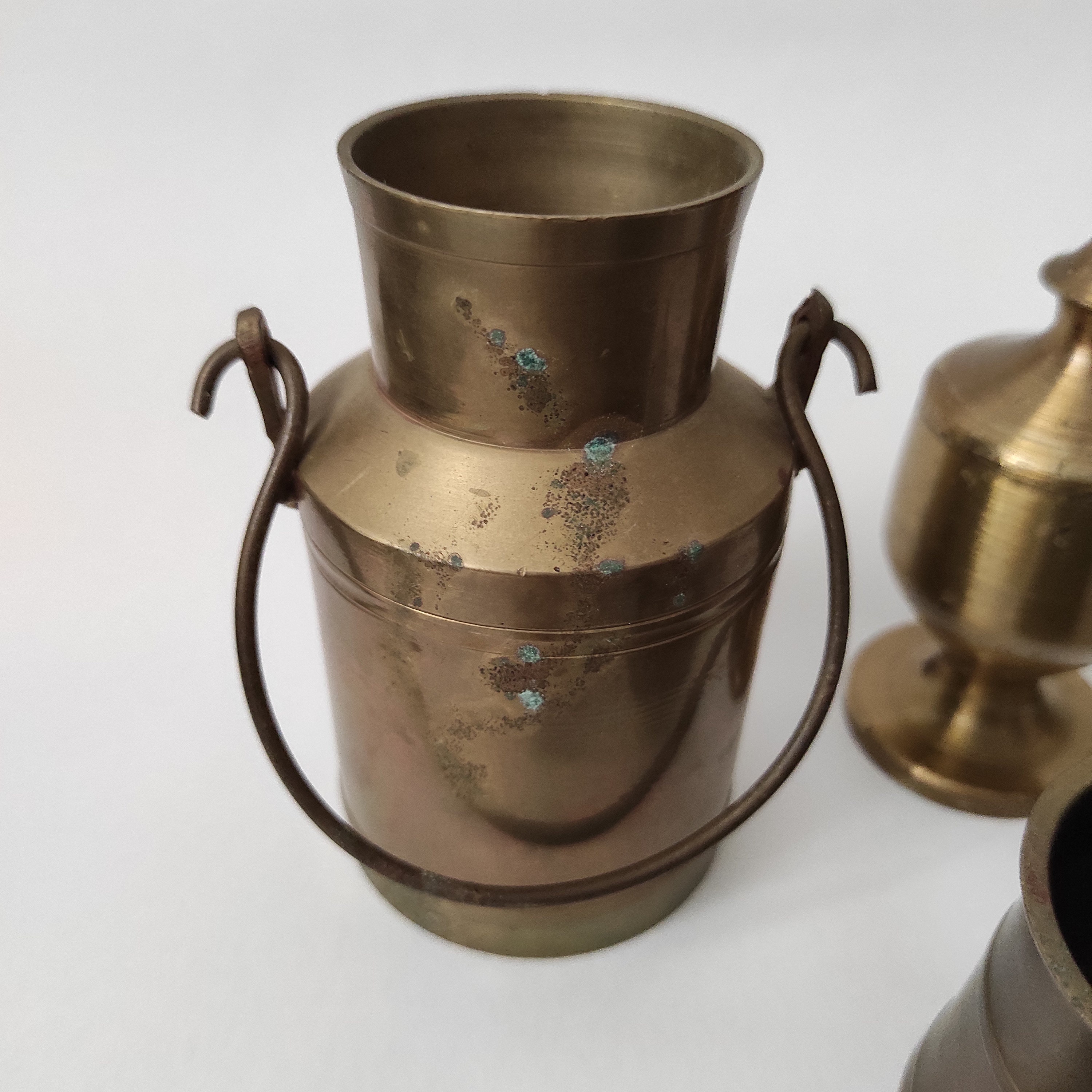 Set of Vintage Mini Sized Brass Ornaments for Decoration and Set of Vintage Mini Sized Brass Ornaments for Decoration and