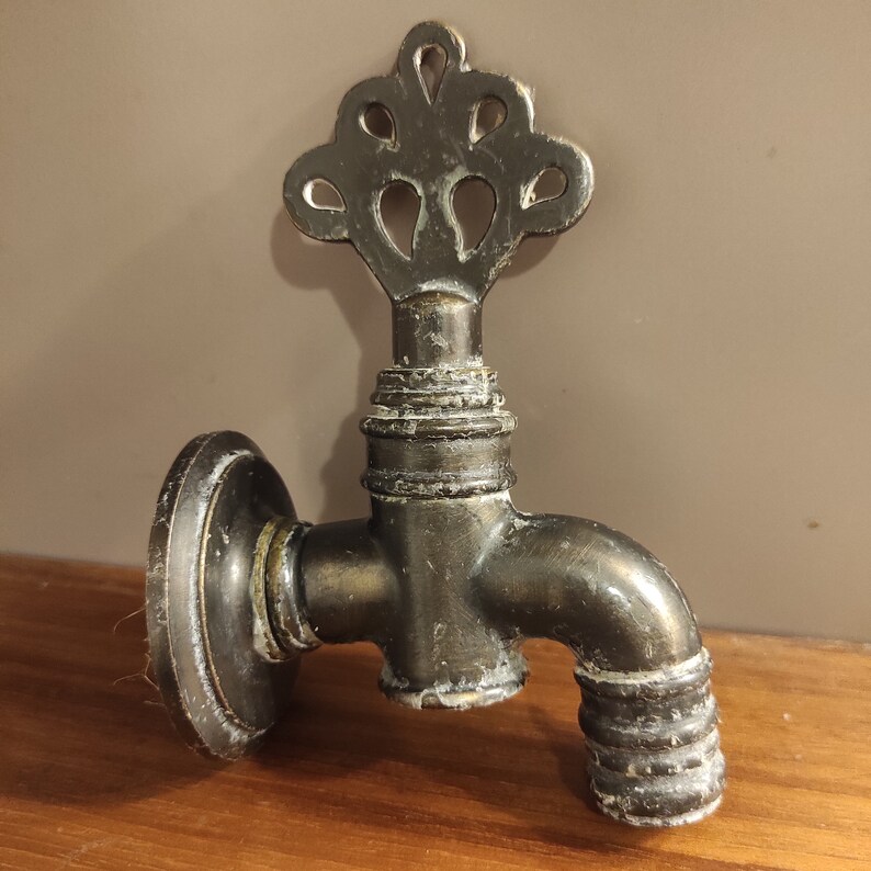 Antique Brass Water Faucet, Retro Bathroom Decor - Etsy