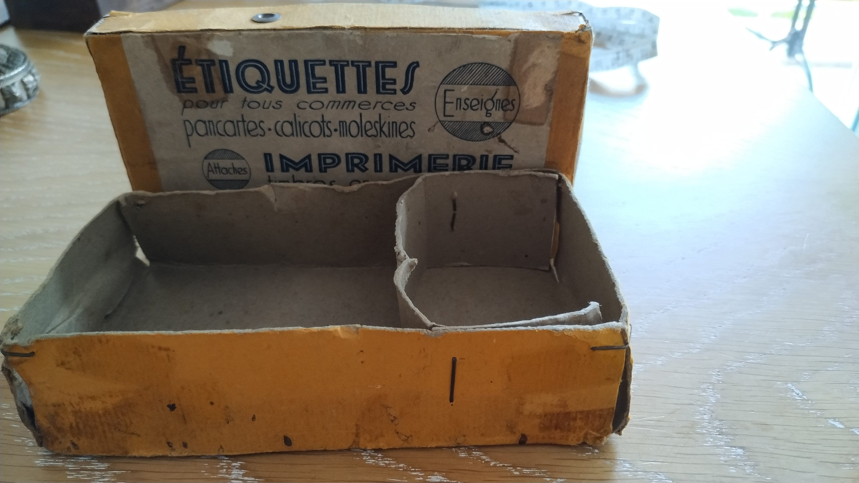 Vintage Antique French Cardboard Box-vintage Box With Print - Etsy