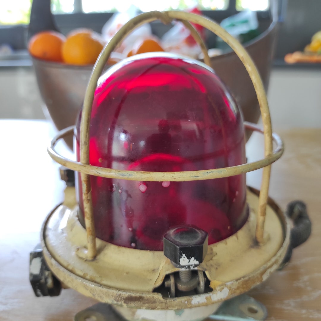 Ship Lamp With Red Glass, Red Marine Lamp, Marine Decor, Nautical ...