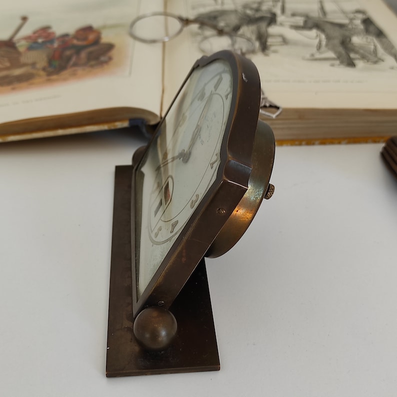 Brass Desk Clock Tabletop Clock Wind up Mechanical - Etsy
