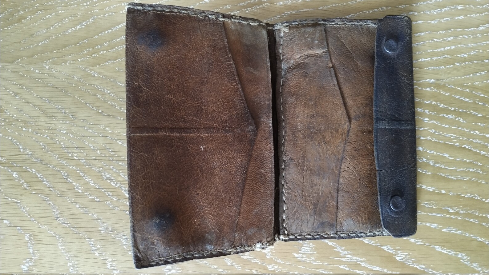 Antique Leather Wallet, Vintage Genuine Leather, Handmade - Etsy