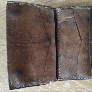 Antique Leather Wallet, Vintage Genuine Leather, Handmade - Etsy
