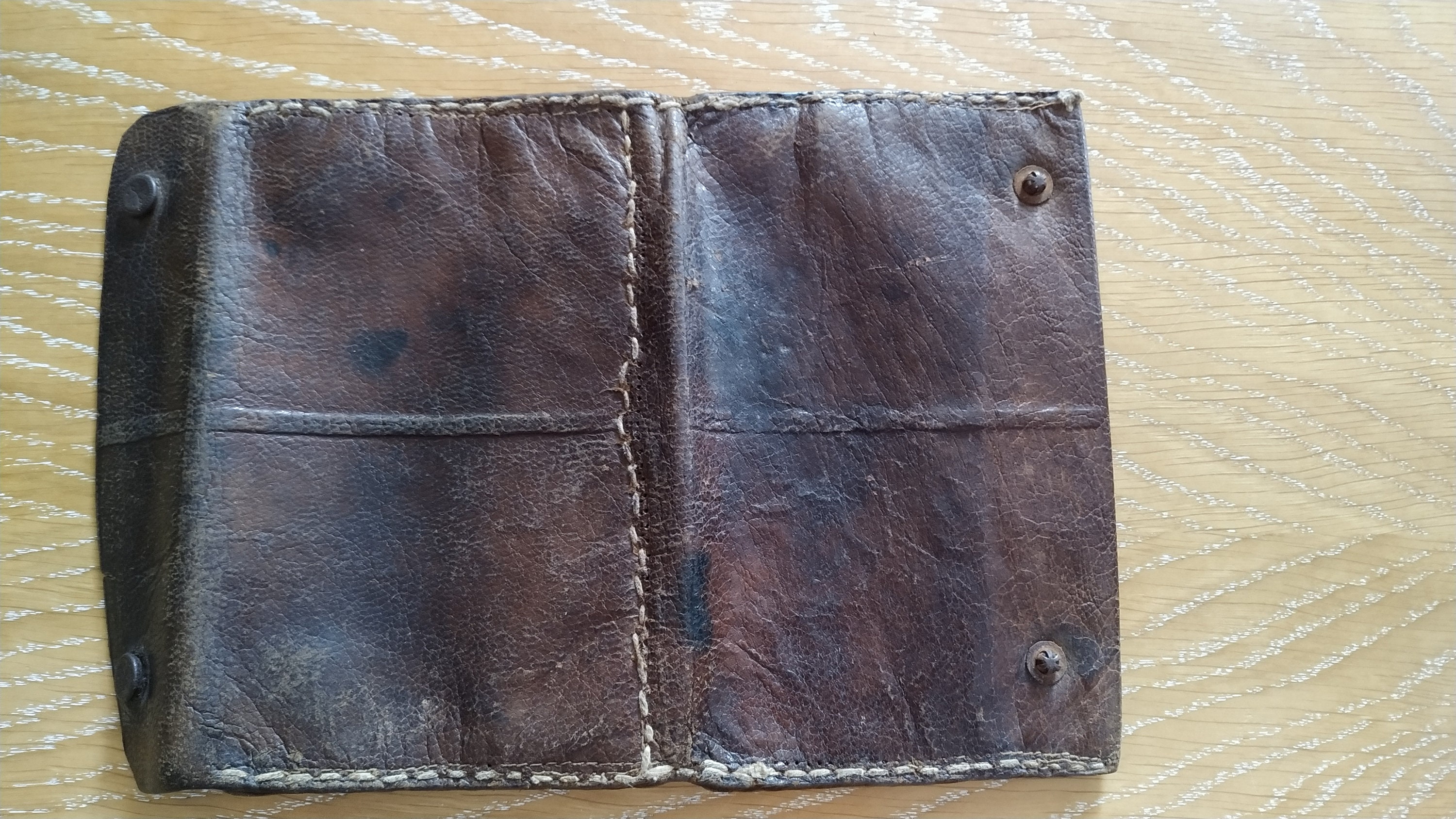 Antique Leather Wallet, Vintage Genuine Leather, Handmade - Etsy