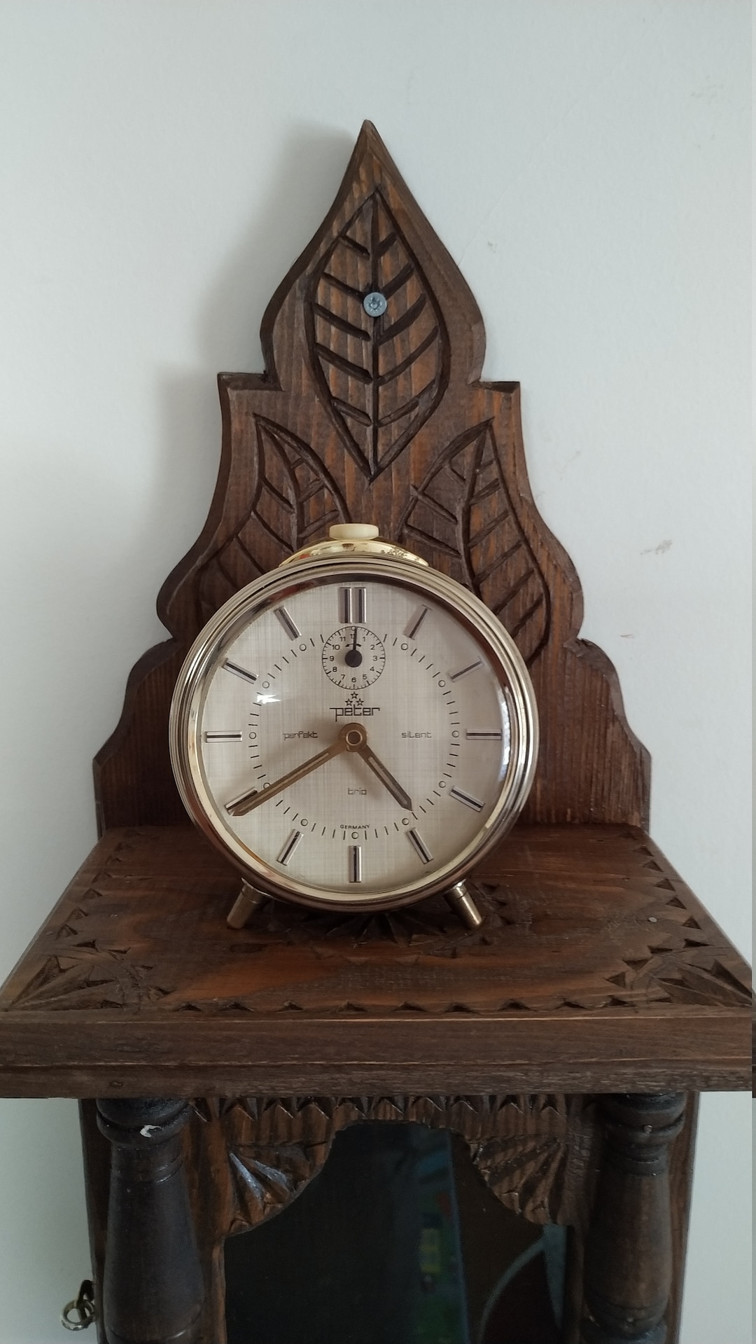 Vintage Peter Trio German Desk Clock, Mechanical Clock, Alarm, Table ...