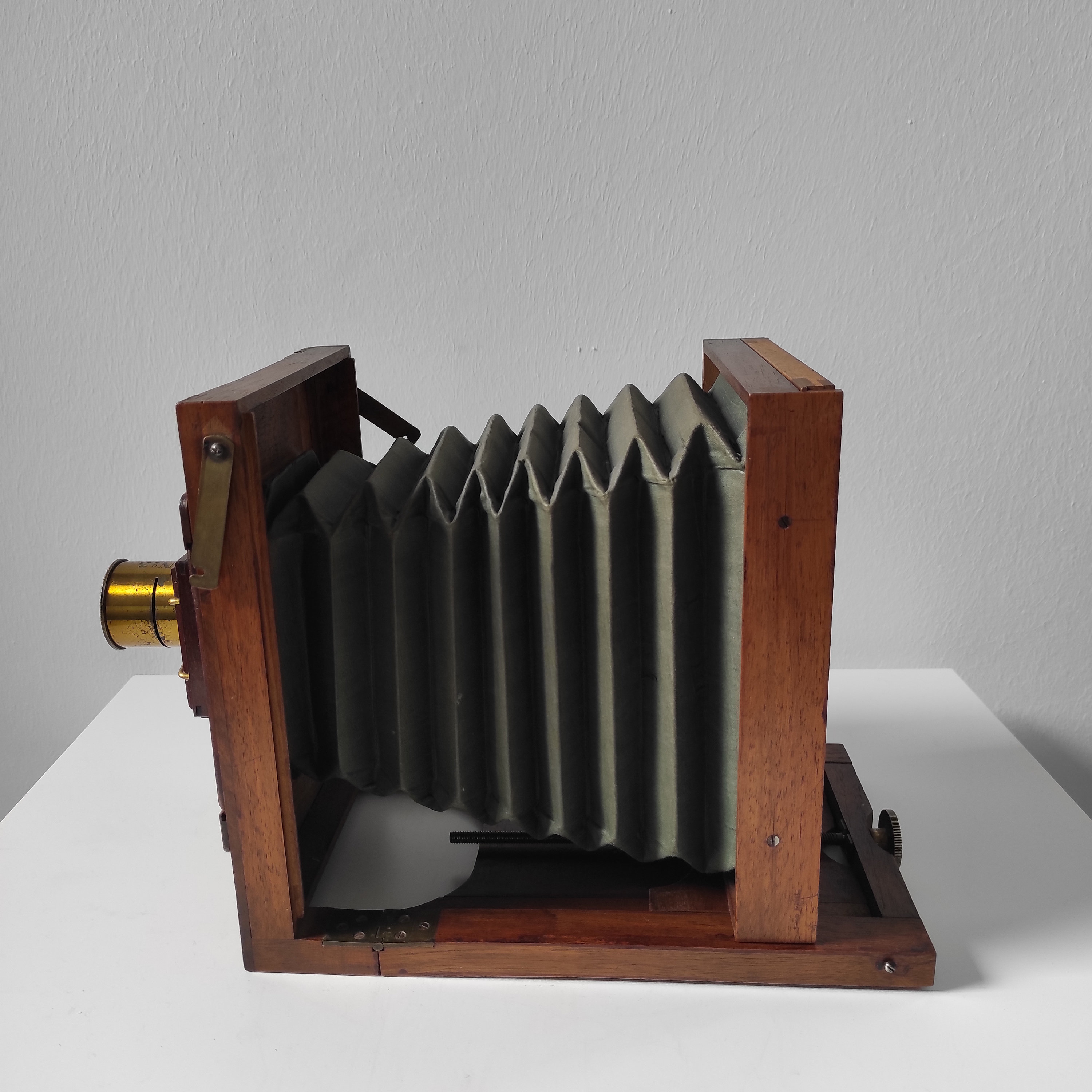 Wooden Large Format Camera, Bellow Camera, Tailboard, Brass Lens Derogy ...