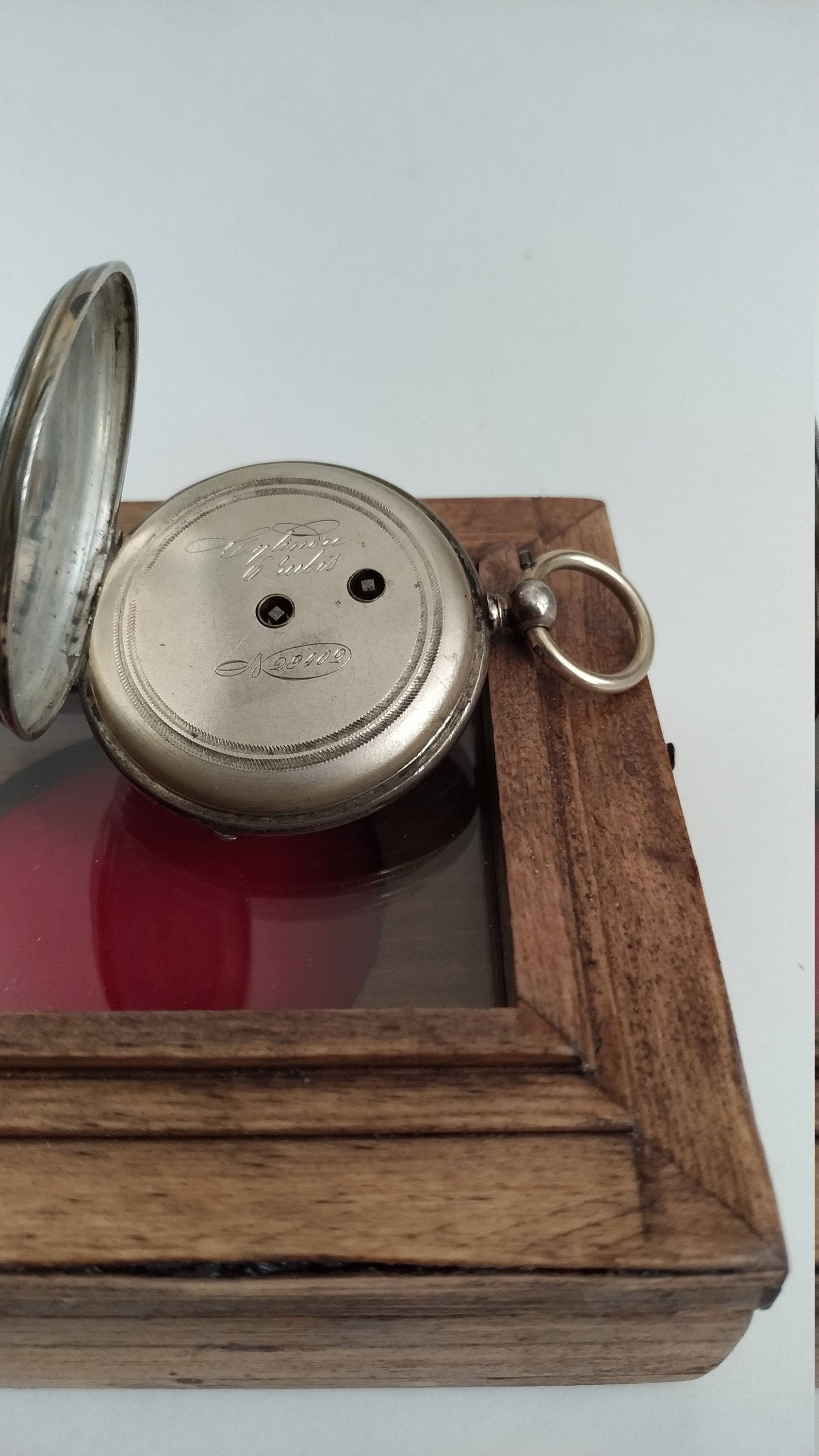 Antique Pocket Watch With Wooden Watch Display Box - Etsy