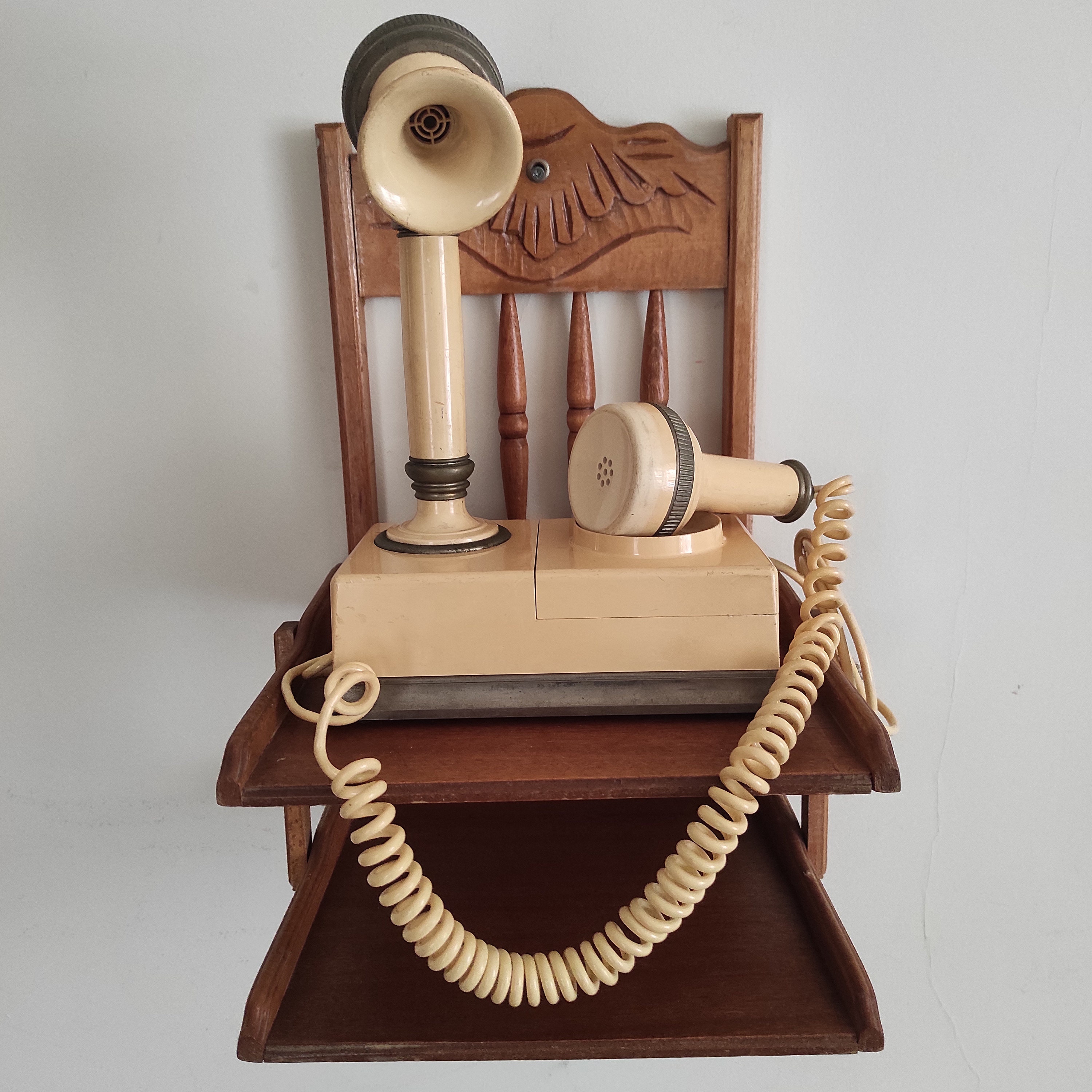 Vintage Candlestick Phone Vintage Wood Desktop Phone Stand - Etsy