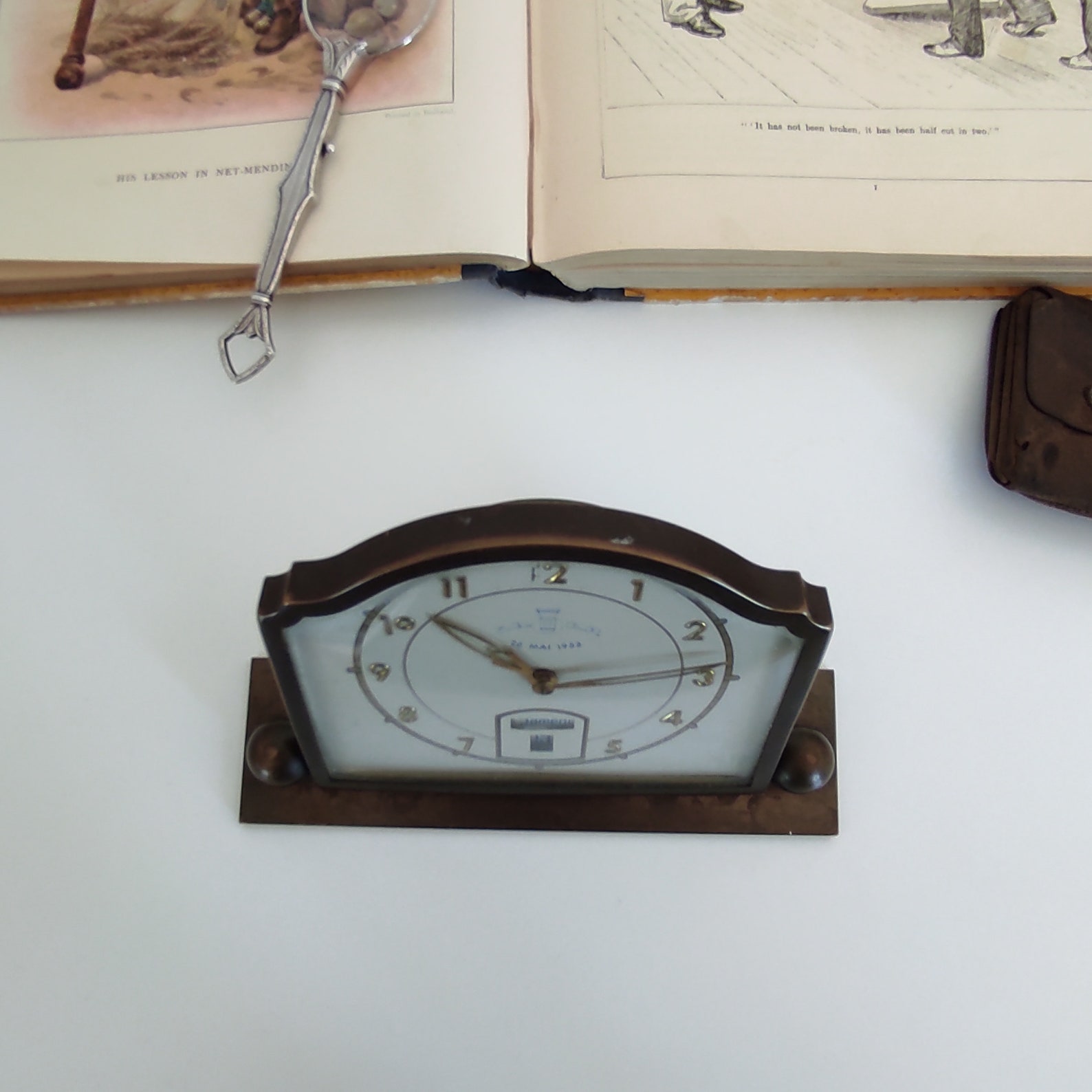 Brass Desk Clock Tabletop Clock Wind up Mechanical - Etsy