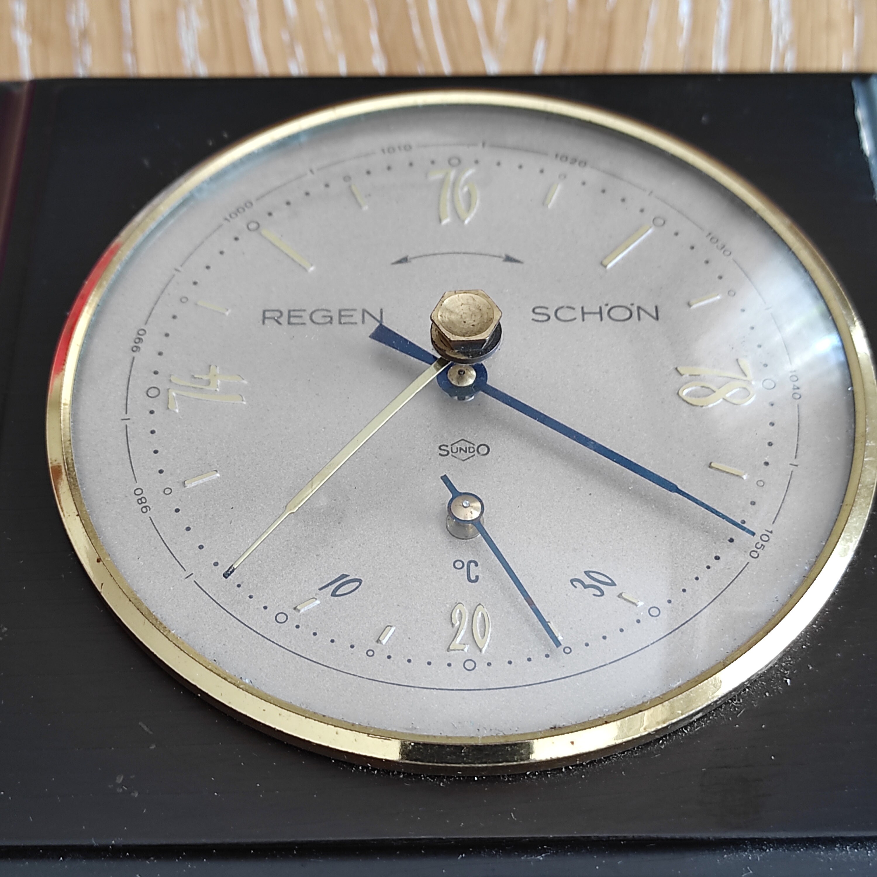 Vintage Regen Schon Wood Barometer, Made in West Germany, Weather ...