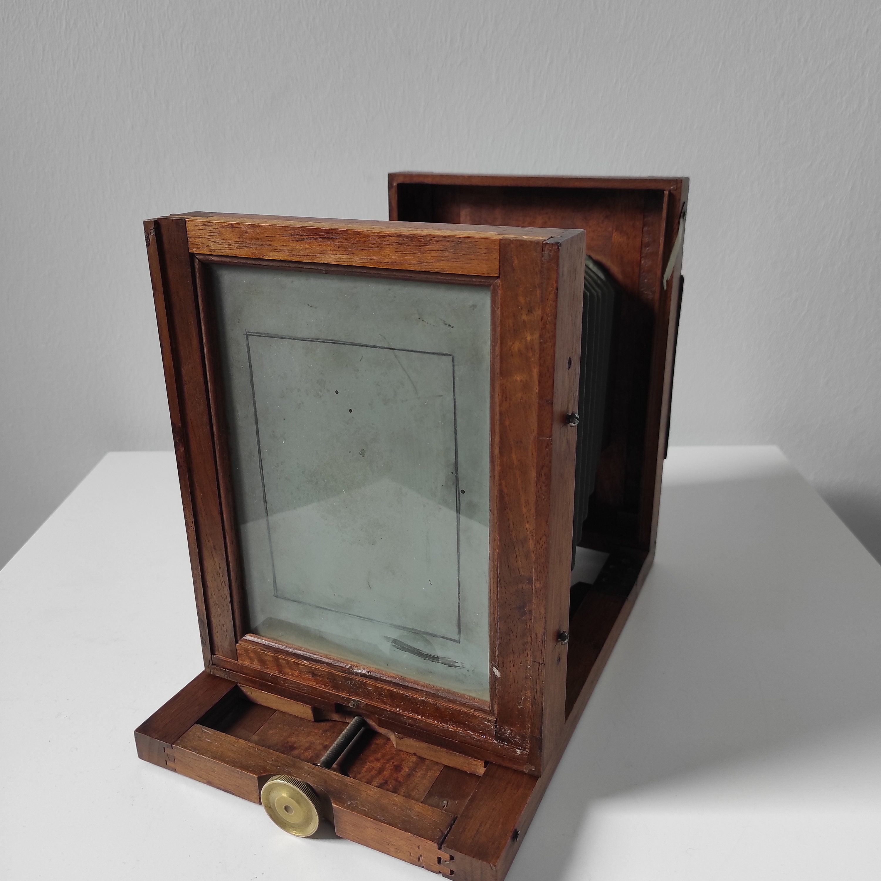 Wooden Large Format Camera, Bellow Camera, Tailboard, Brass Lens Derogy ...