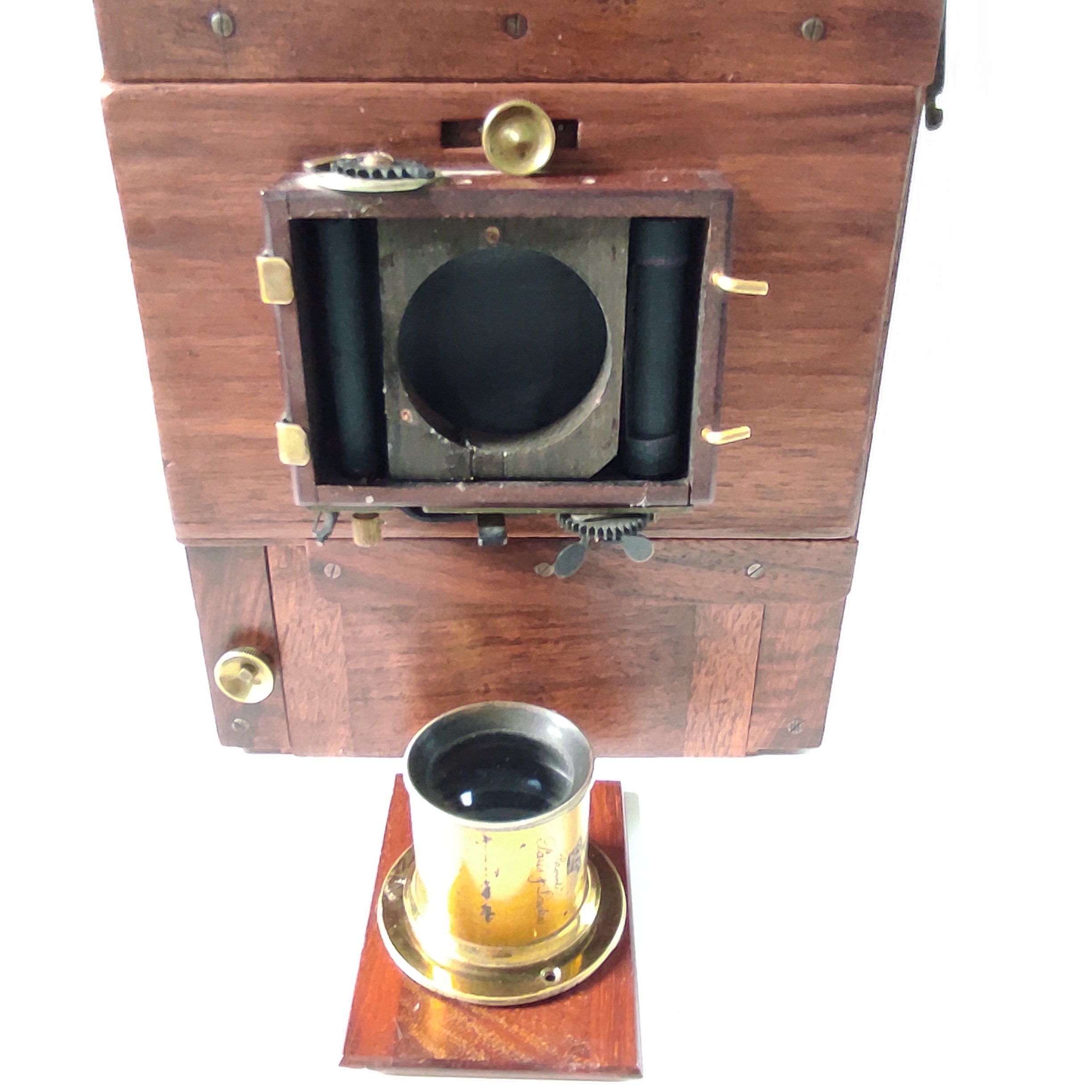Wooden Large Format Camera, Bellow Camera, Tailboard, Brass Lens Derogy ...