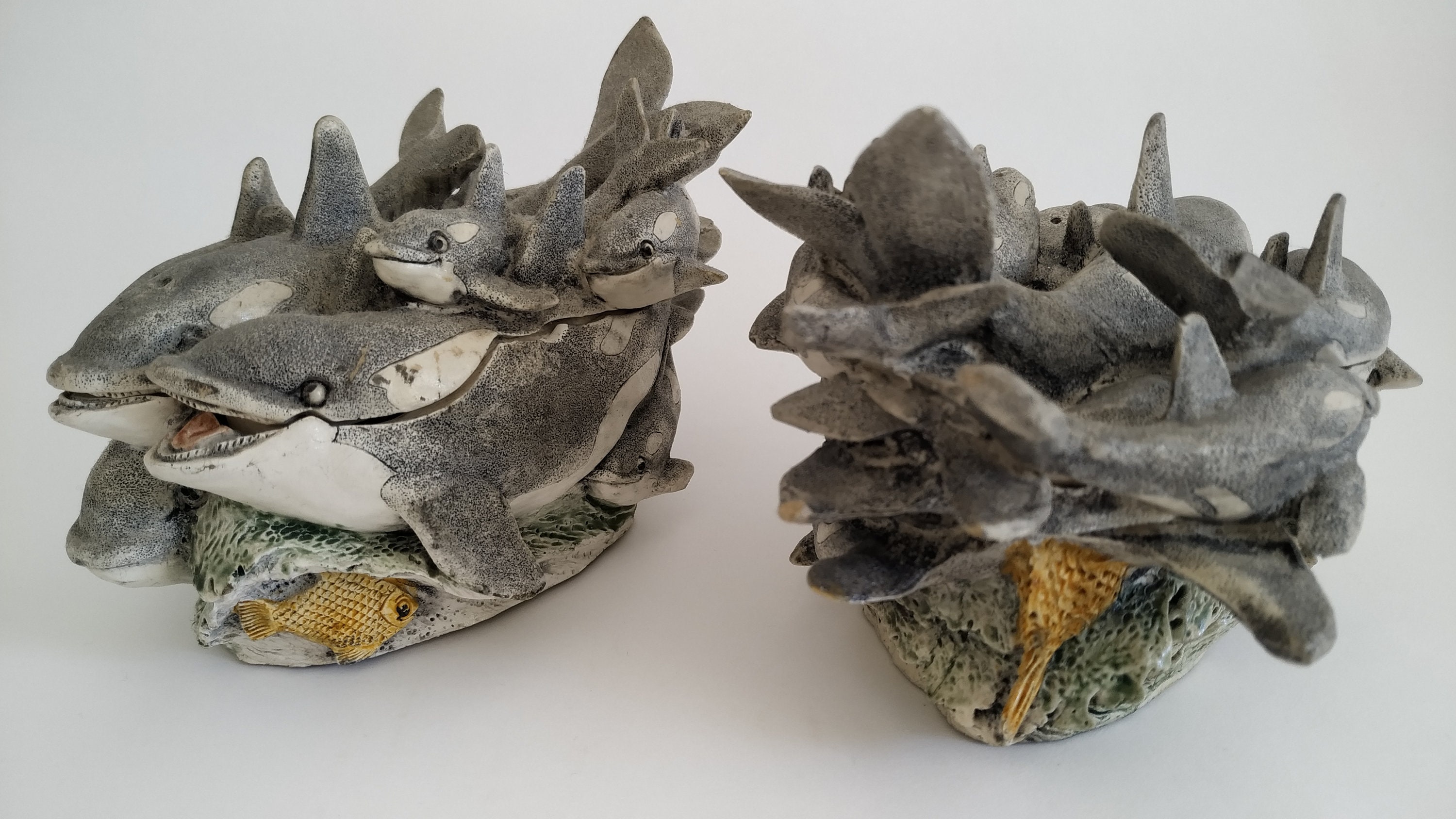 Dolphin Porcelains Box , Vintage Trinket Box, Jewelry Holder, Keepsake ...