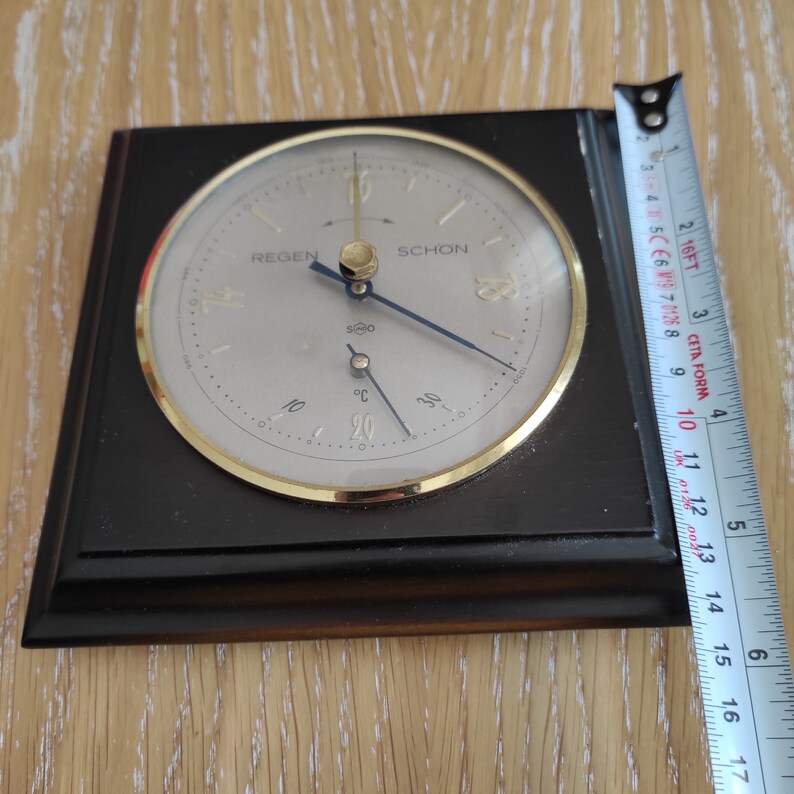 Vintage Regen Schon Wood Barometer, Made in West Germany, Weather ...