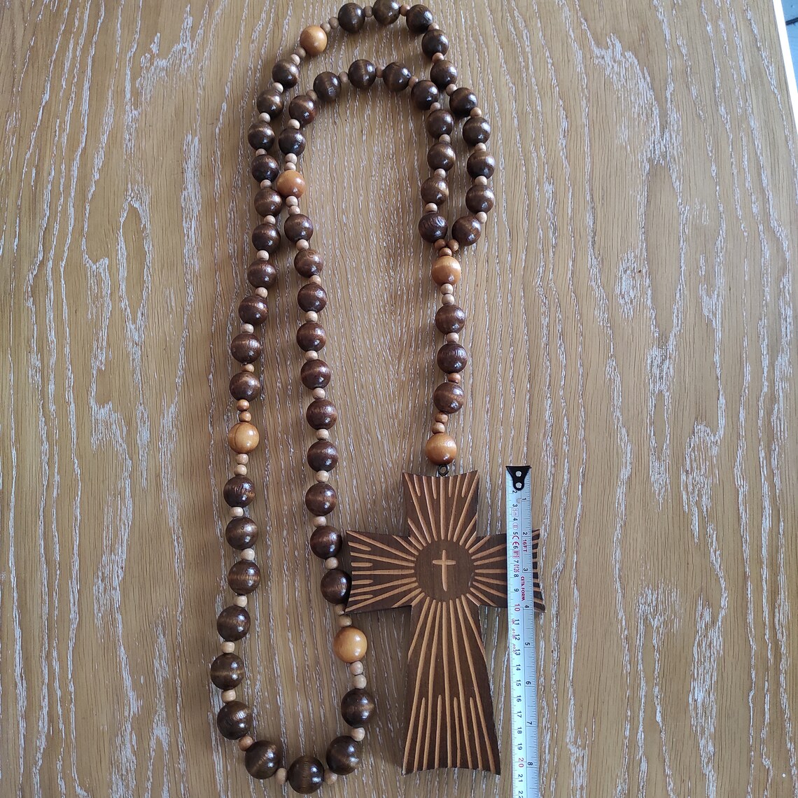 The Holy Rosary Cassock Buttons Vintage Rosary Necklace - Etsy