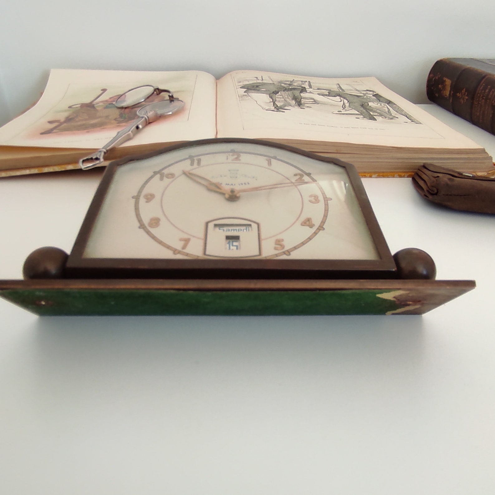 Brass Desk Clock Tabletop Clock Wind up Mechanical - Etsy
