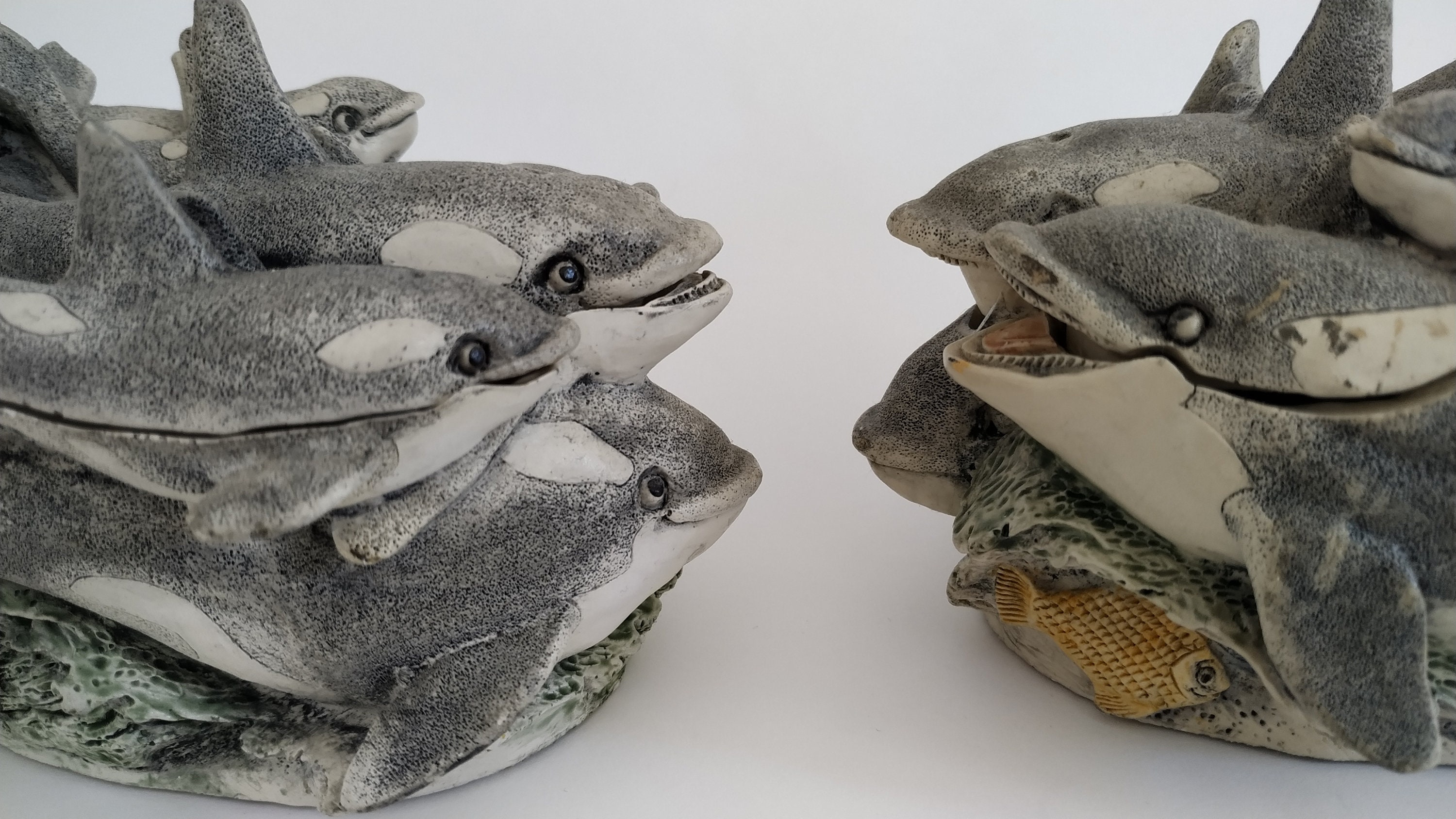 Dolphin Porcelains Box Vintage Trinket Box Jewelry holder | Etsy