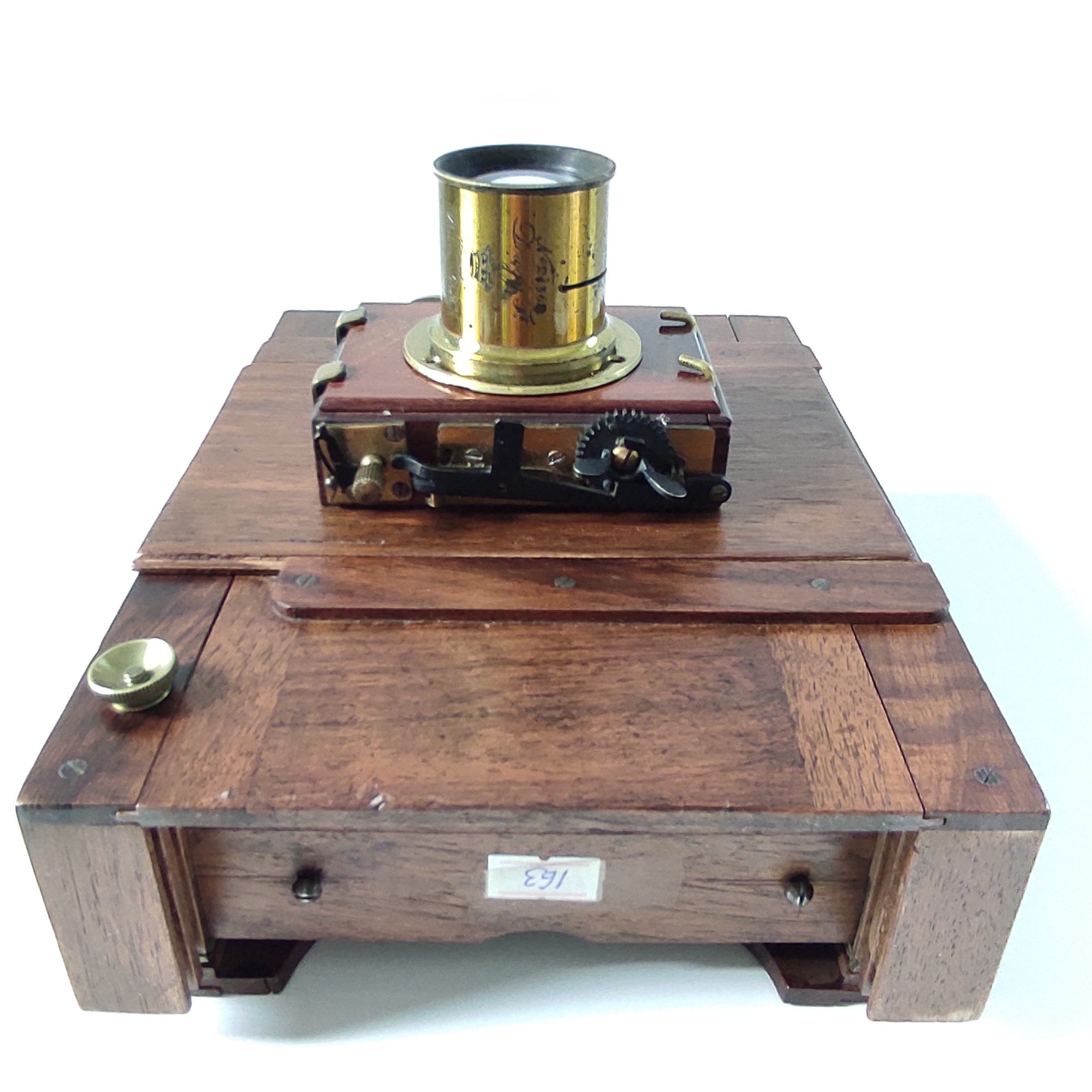 Wooden Large Format Camera, Bellow Camera, Tailboard, Brass Lens Derogy ...