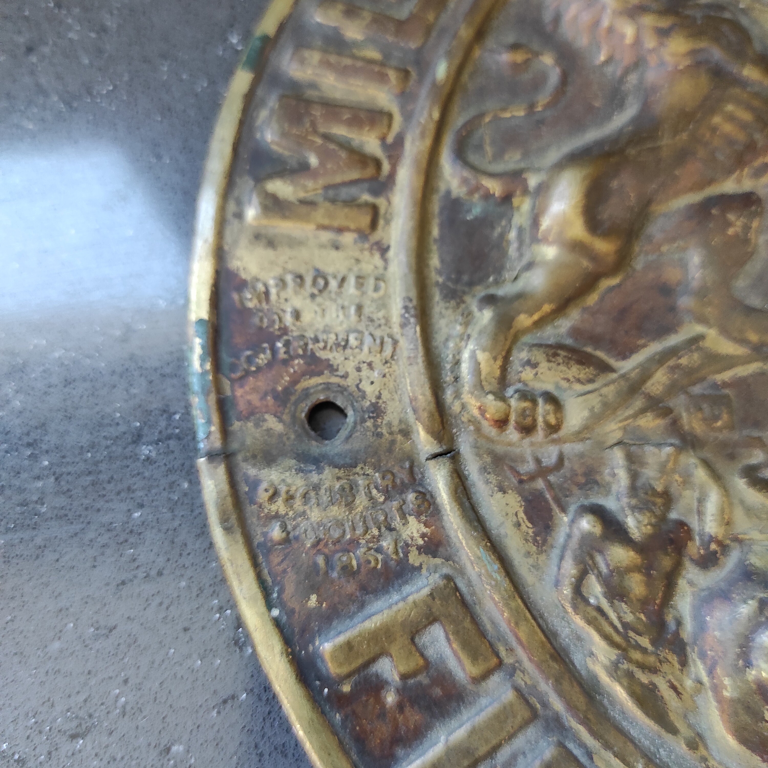 Antique Stamped Brass Milners Patent Fire Resisting Plaque Round Sign ...