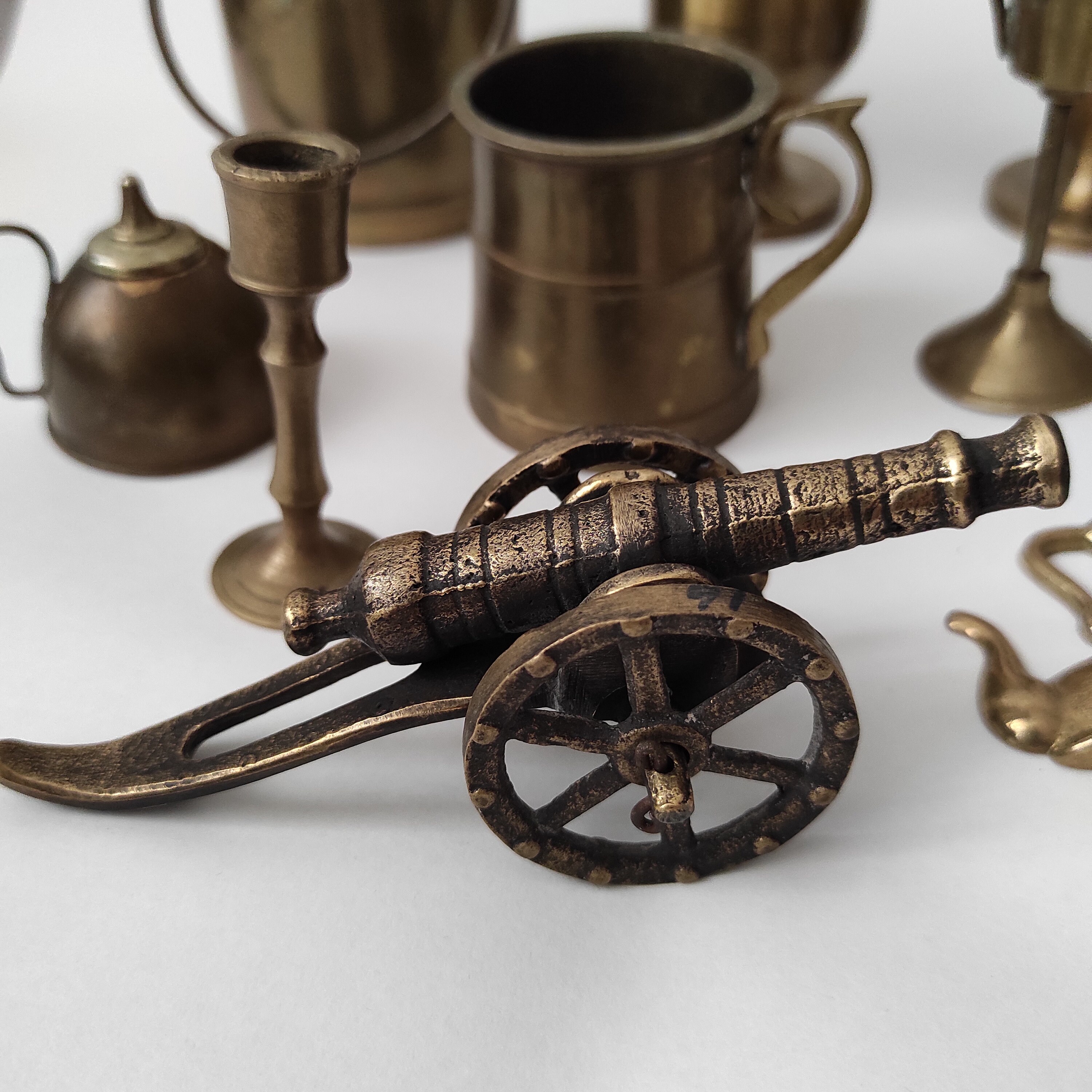 Set of Vintage Mini Sized Brass Ornaments for Decoration and Display ...